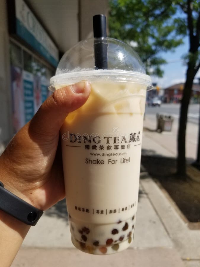 Cold Top Milk Tea editorial stock photo. Image of pearls - 157298323