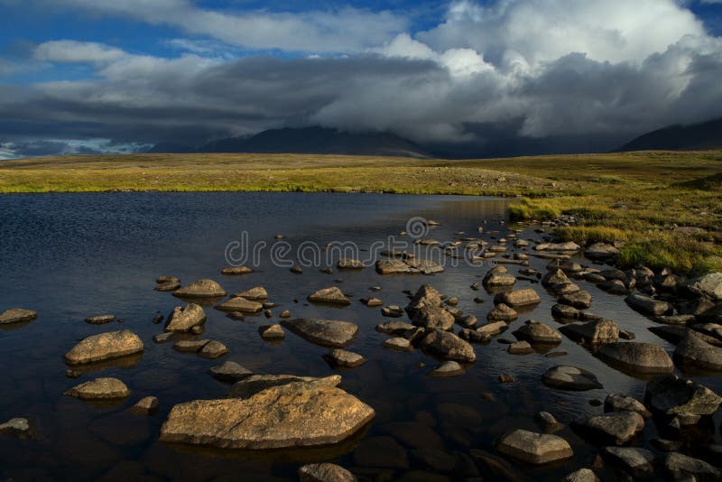 Cold Tundra in the Polar Mountains. Stock Image - Image of cold, clouds ...