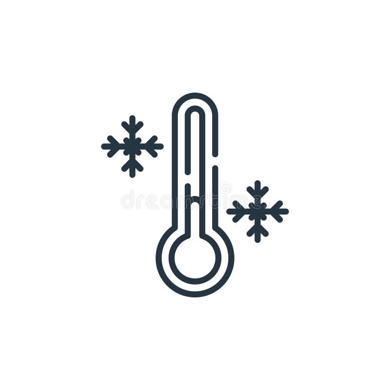 Cold Vector Icon Isolated on White Background. Outline, Thin Line Cold ...