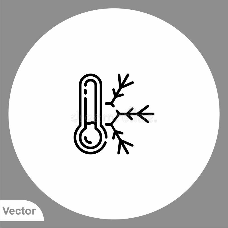 Cold Vector Icon Sign Symbol Stock Vector - Illustration of climate ...