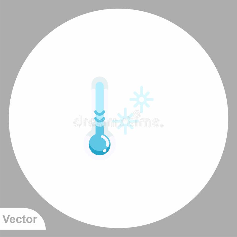 Cold Vector Icon Sign Symbol Stock Vector - Illustration of blue ...