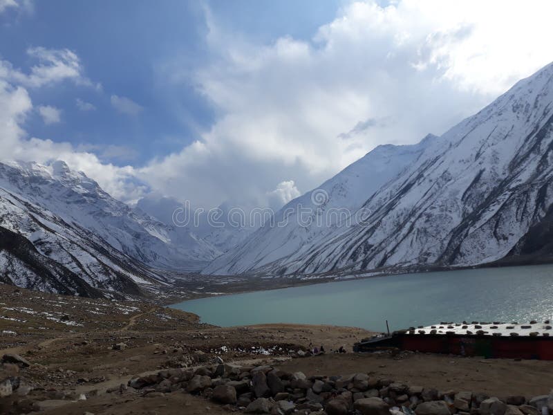 Cold view of lake stock image. Image of cloud, alps - 259624725