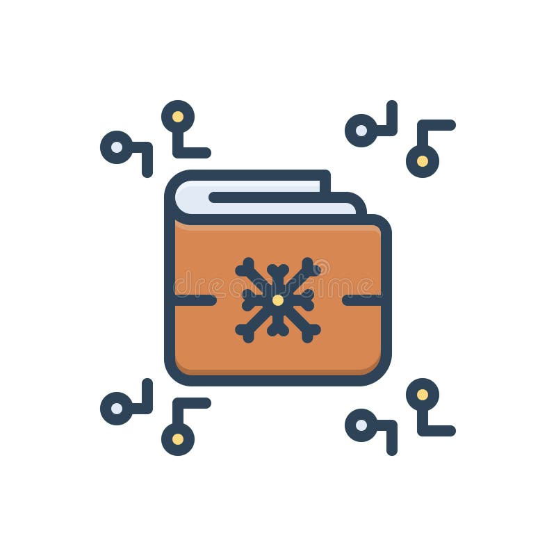 Color Illustration Icon for Cold Wallet, Digital and Offline Stock ...
