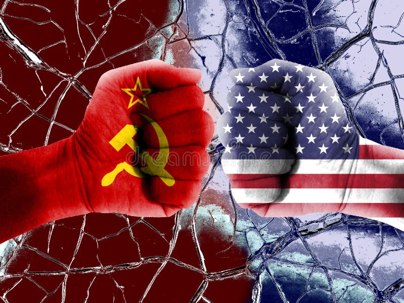 Cold War. Flag of the Soviet Union (1922-1991). American Flag (50 Stars ...