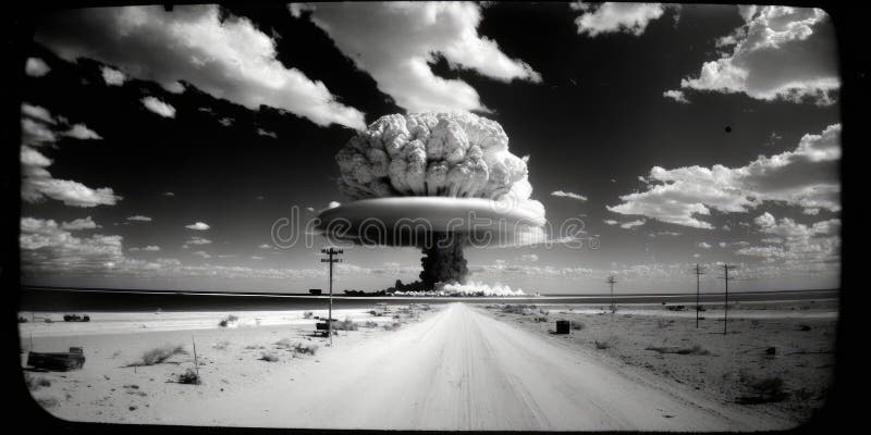 Cold War Nuclear Explosion, through a Pinhole Camera Stock Illustration ...