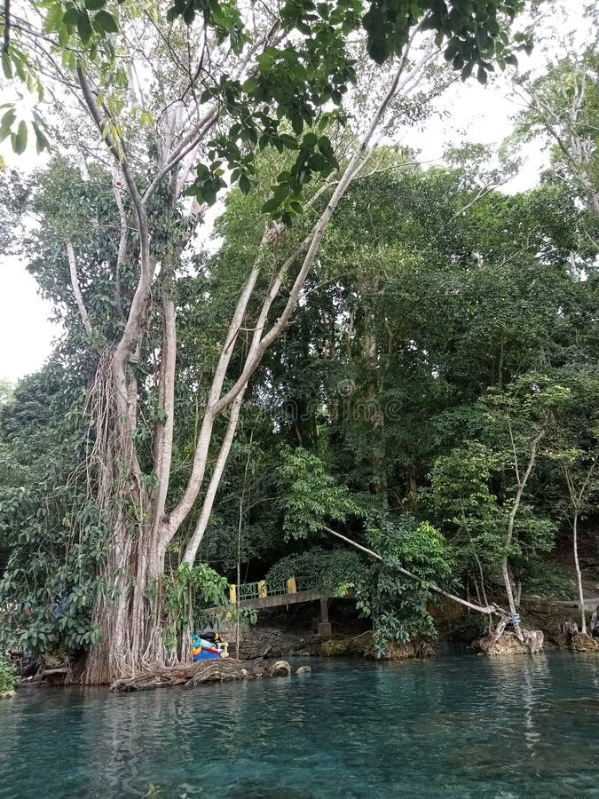 Cold Water Baths with Blue Water with Green Natural Views Stock Image ...