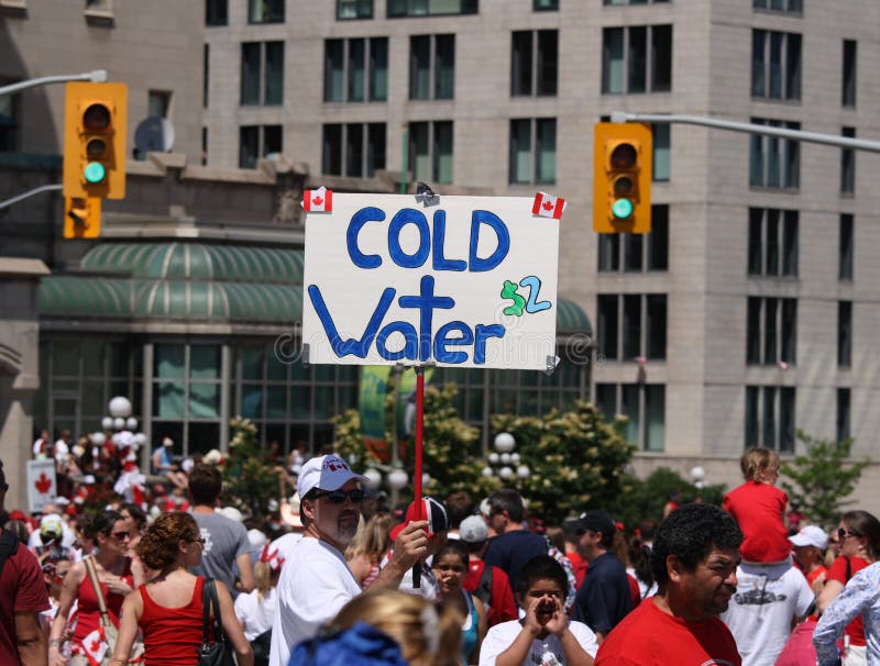 Cold Water on Canada Day editorial stock photo. Image of cold - 21181013