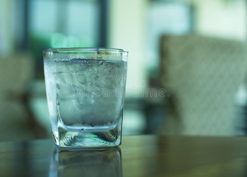 Cold Water in Clear Glass with Ice Stock Photo - Image of liquid, clean ...