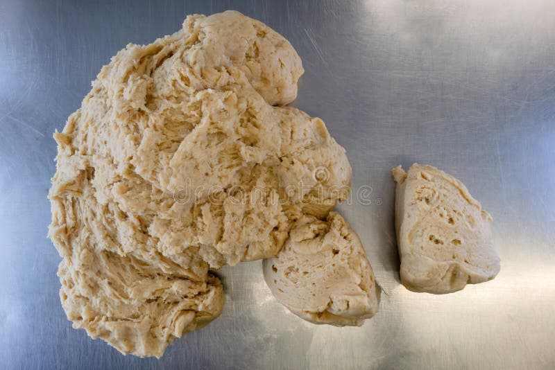 Cold Water Crust Pastry Dough, Prepared on a Metal Table Stock Image ...