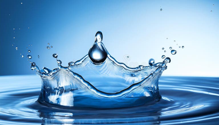 Cold water drop stock illustration. Illustration of impact - 345855171