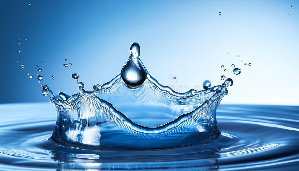Cold water drop stock illustration. Illustration of impact - 345855171
