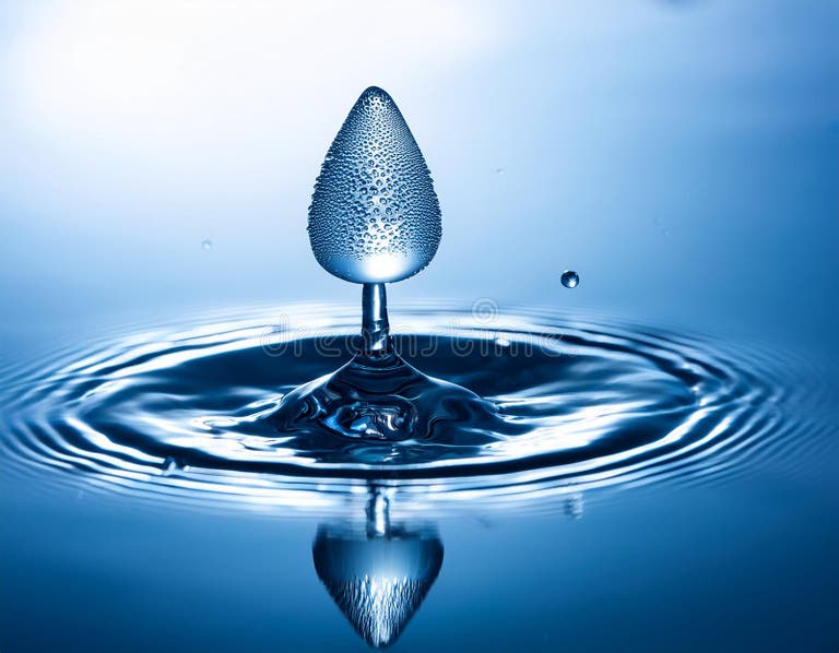 Cold water drop stock illustration. Illustration of impact - 345855410