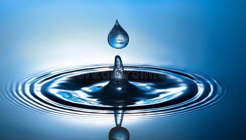 Cold water drop stock illustration. Illustration of impact - 345856054