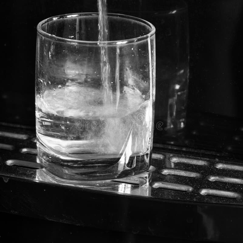 Cold Water Drop To Glass from Black Plastic Cooler Stock Image - Image ...