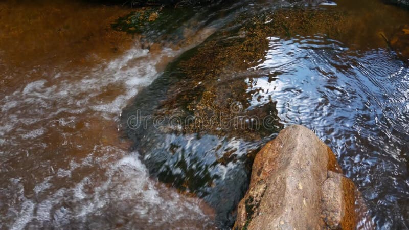 Cold Water Flows Over the Stone in the Mountains Stock Video - Video of ...