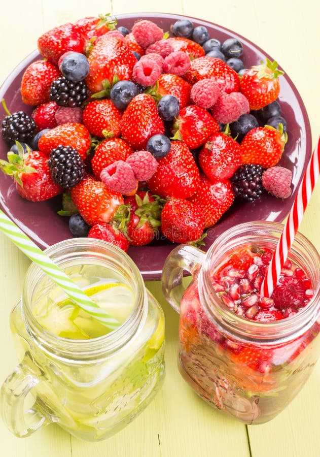 Cold water with fruits stock image. Image of health, fruit - 94985355