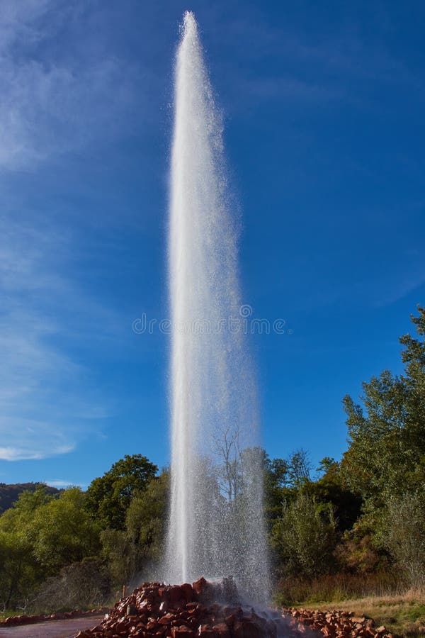 Andernach Geyser erupting stock photo. Image of cold - 180148050