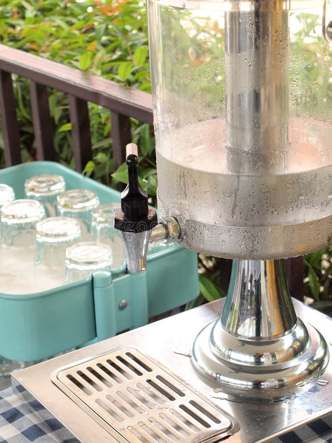 Cold water jug on table stock image. Image of refreshment - 166438203