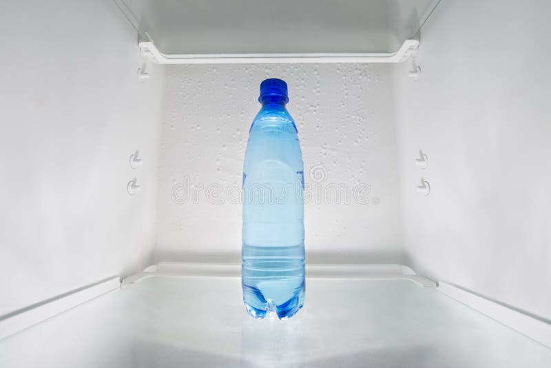 Cold Water on a Shelve in the Fridge. Stock Photo - Image of external ...
