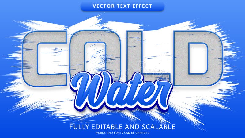 Cold Water Text Effect Editable Eps File Stock Vector - Illustration of ...