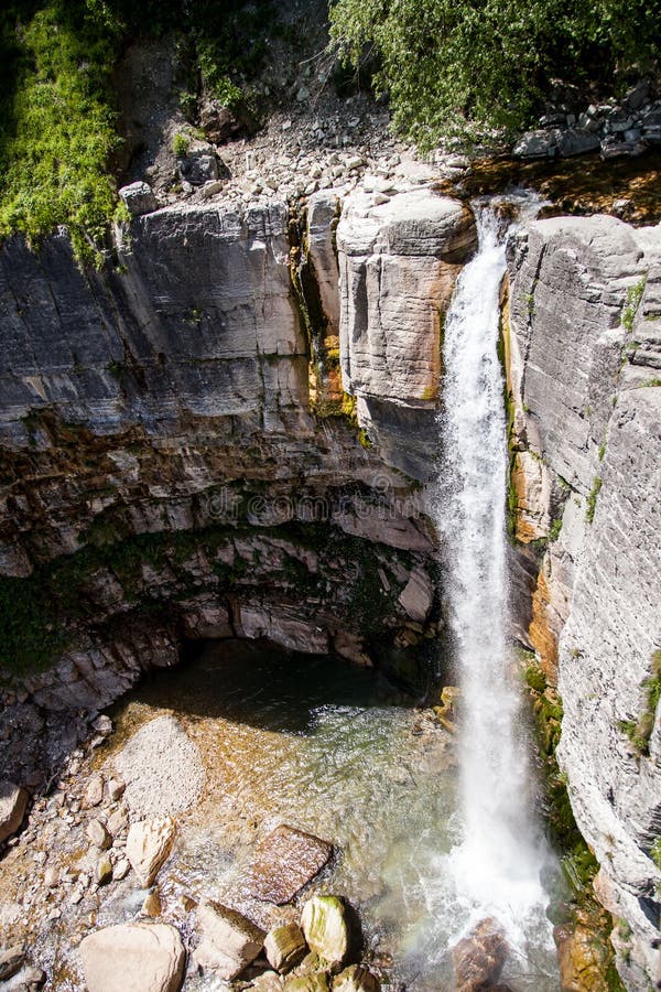 Cold Waterfall in the Gorge of Georgia Stock Photo - Image of travel ...