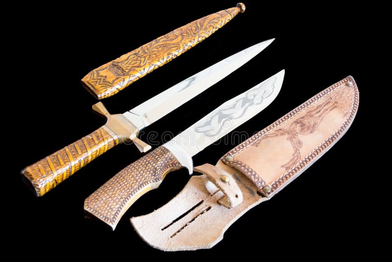 Cold Weapon on Black Background Stock Photo - Image of metal, celtic ...