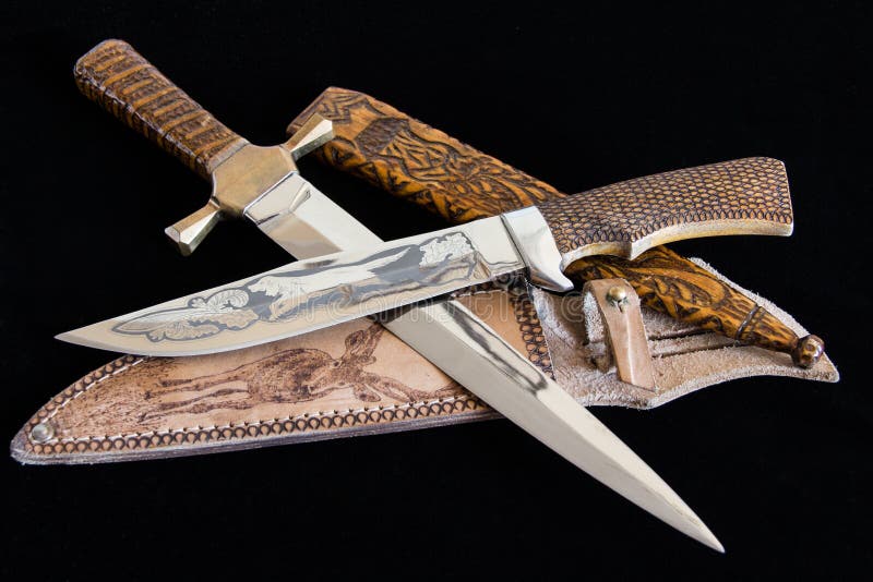 Cold Weapon on Black Background Stock Image - Image of weapon, jewels ...