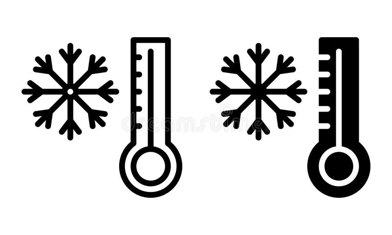Cold Weather Icon with Outline and Glyph Style. Stock Vector ...