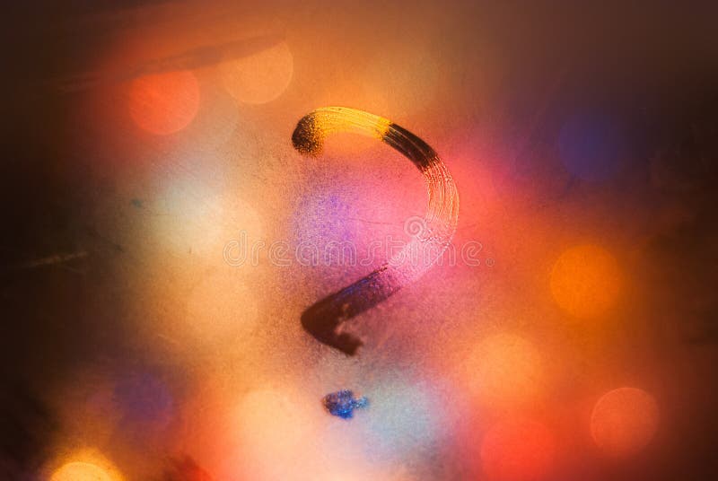 Cold Weather, a Question Mark on the Sweaty Glass, Stock Image - Image ...