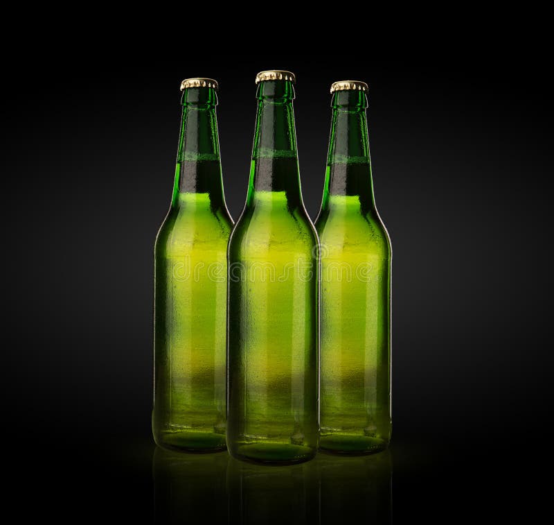 Cold wet beer bottles stock image. Image of lager, light - 73183183
