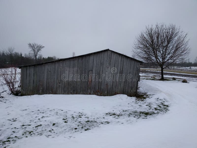 Cold Winter Abandoned Barn stock photo. Image of lonely - 83519220