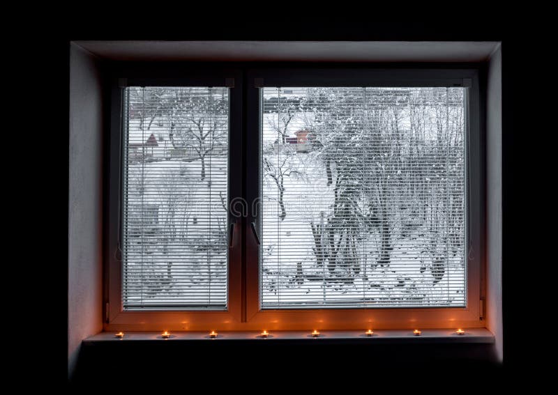Winter behind a window stock photo. Image of dream, house - 23868608