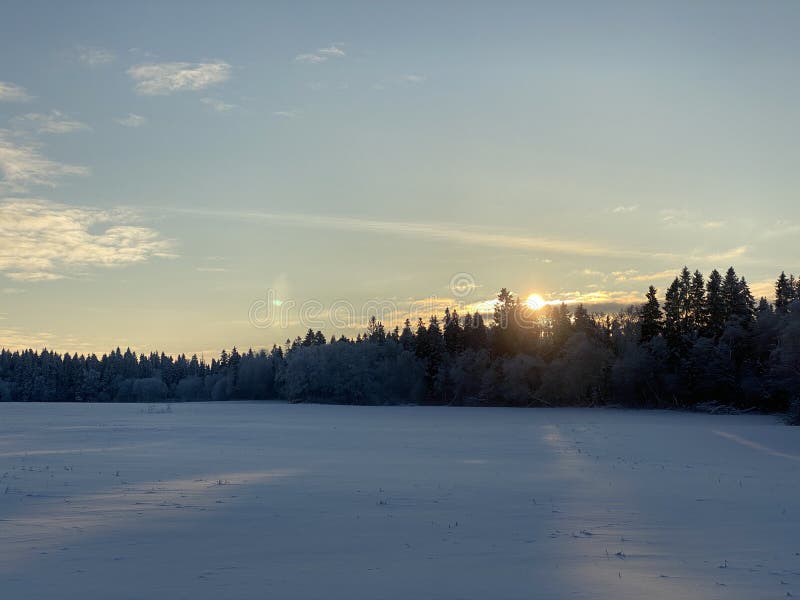 Cold Winter Field Horizontal Photo Stock Photo - Image of fresh, fall ...