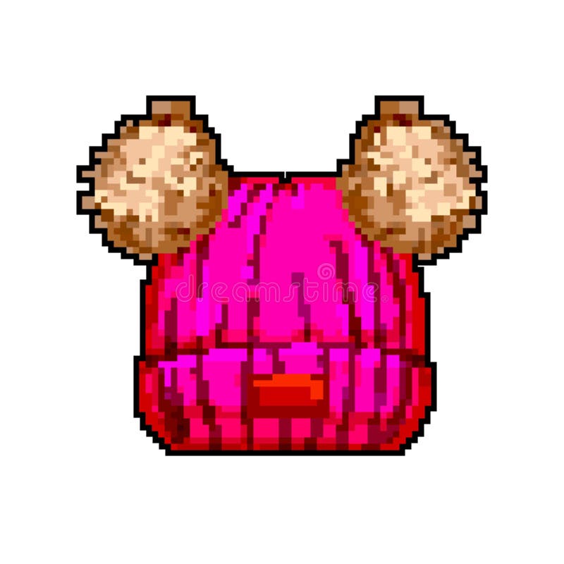 Cold Winter Hat Kid Game Pixel Art Vector Illustration Stock Vector ...