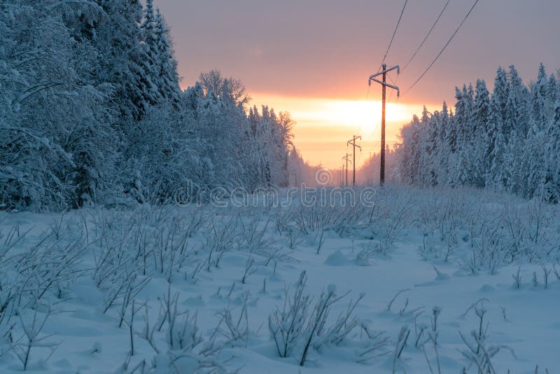 Cold and Winter Landscapes with Snow in Russia Stock Photo - Image of ...