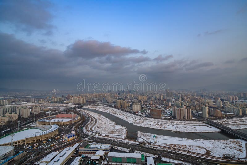 The Cold Winter in Mokdong Seoul Stock Photo - Image of mokdong ...