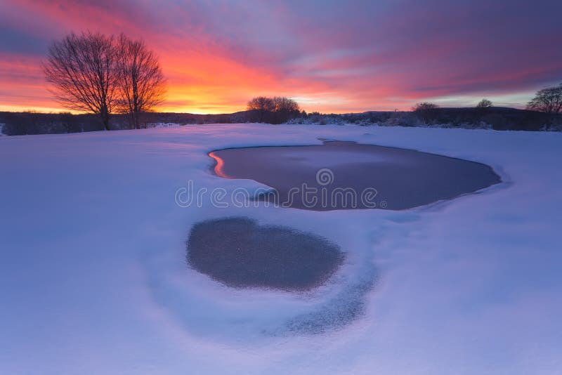 Cold winter morning stock image. Image of snowed, spain - 68910923