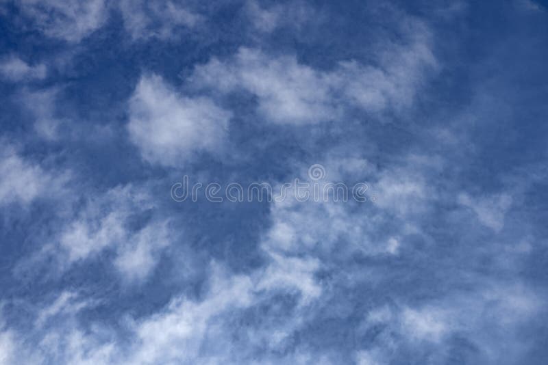 Winter Blue Sky with Fluffy White Clouds. Cold Blue Sky. Clouds in the ...