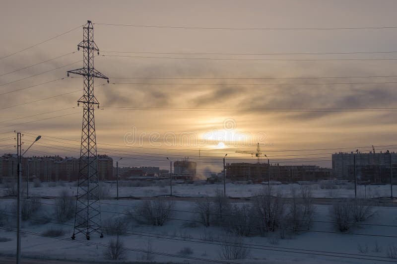 Cold Winter Sunset when the Temperature Outdoor is - 50 Degree by ...