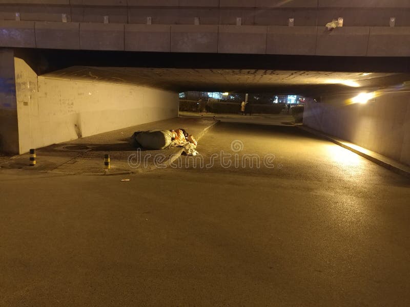 Tramp Sleeping Under Bridge, Regent S Park, London Editorial ...