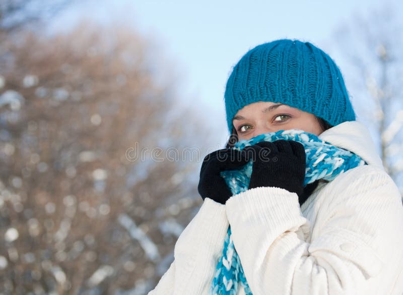 Woman freezing cold stock photo. Image of female, natural - 11652608
