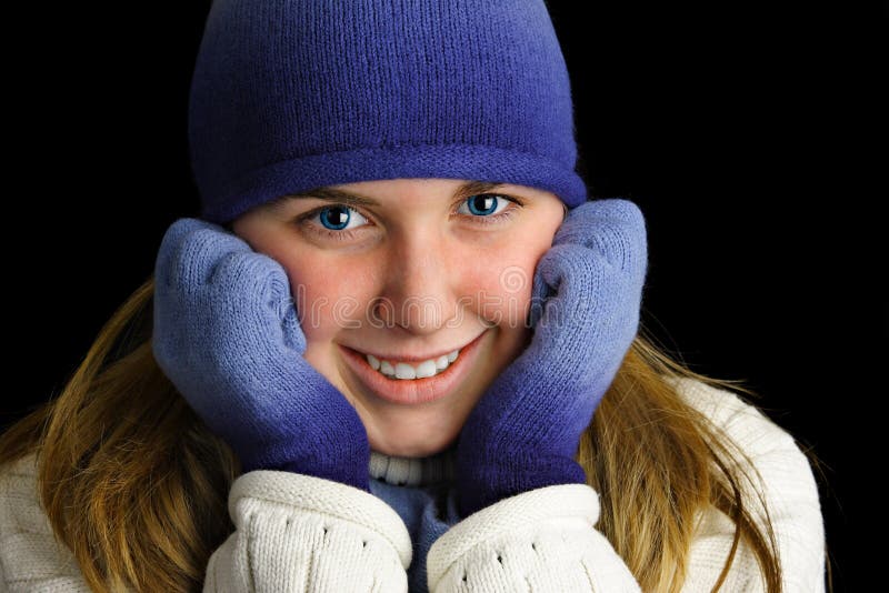Cold young lady. stock photo. Image of blond, beautiful - 10519164