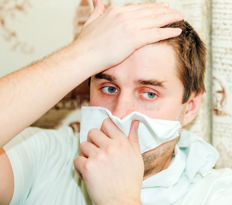 Handsome Man with Cold Kvass on Blue Background. Traditional Russian ...