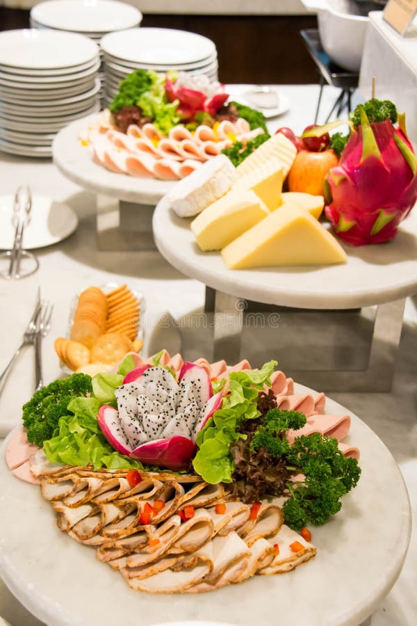 Coldcut and Cheese Plate at Restaurant on a Counter Stock Photo - Image ...