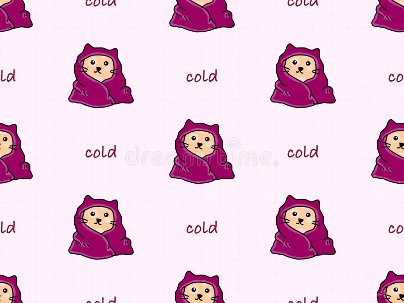Colds Seamless Pattern on Pink Background Stock Illustration ...
