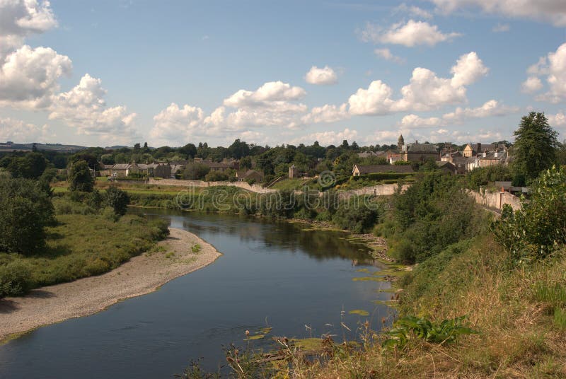 Coldstream and River Tweed in Summer Stock Image - Image of destination ...
