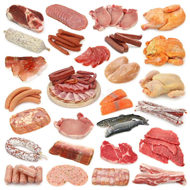 Coleção de carne foto de stock. Imagem de alimento, isolado - 13139296