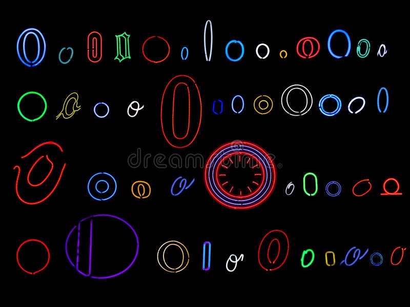 Coleção de néon da letra O ilustração stock. Ilustração de carta - 10703947