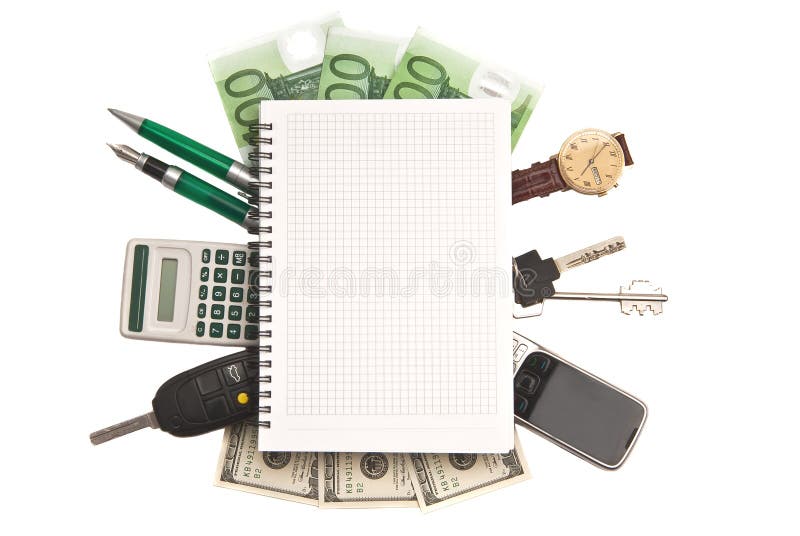 Coleção De Objetos Diversos Foto de Stock - Imagem de nota, vazio: 23259718