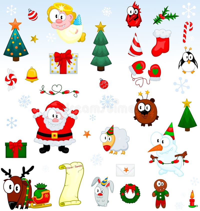 Coleção Dos Símbolos Do Natal Ilustração do Vetor - Ilustração de ...